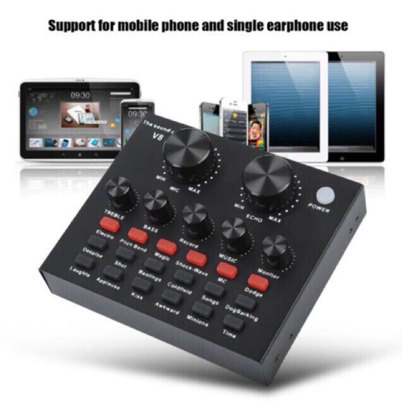 V8 Audio External Usb Headset microphone live sound card | Shopee ...