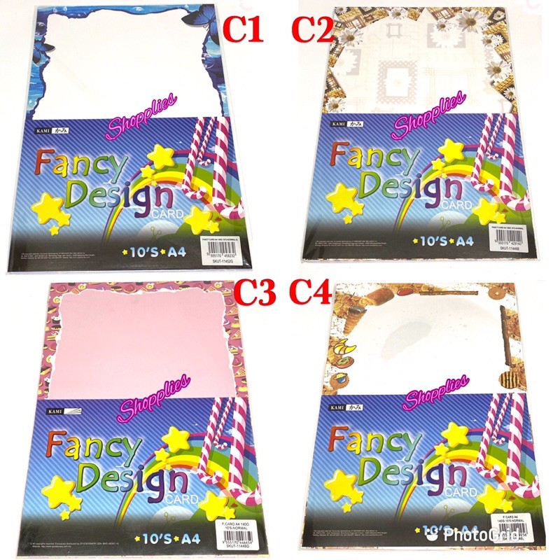 Fancy Design Card A4 140 gsm 10's C1 - C4 | Shopee Philippines