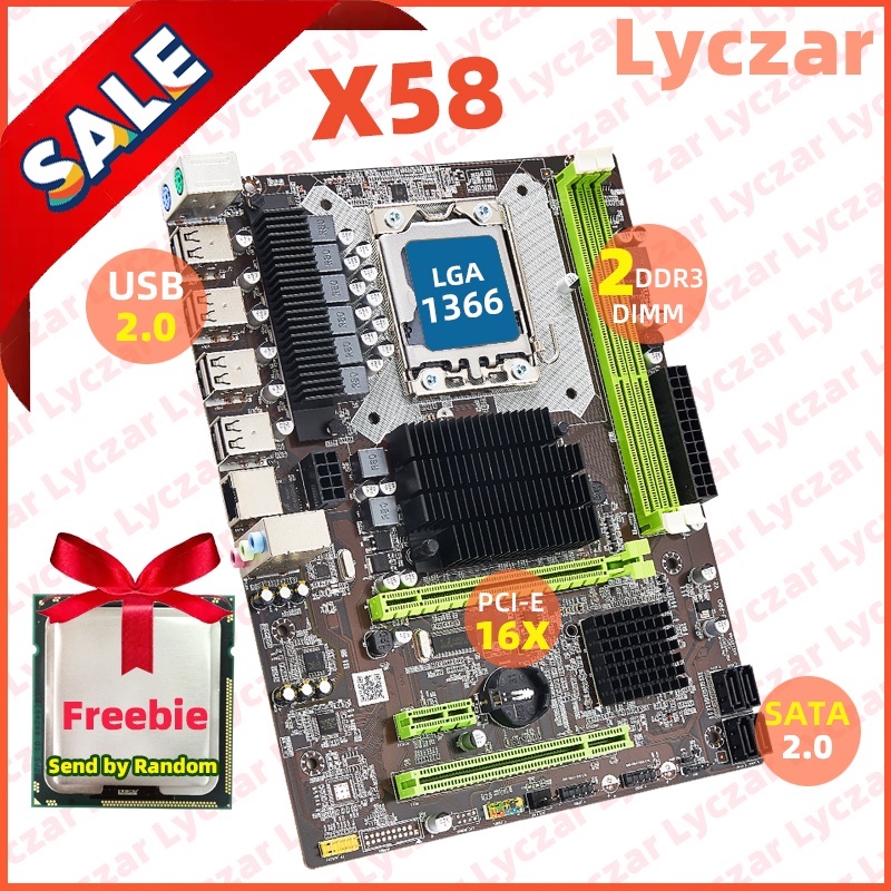 X58 LGA 1366 Motherboard LGA1366 Support REG ECC DDR3 DDR3 4GB 8GB 16GB ...