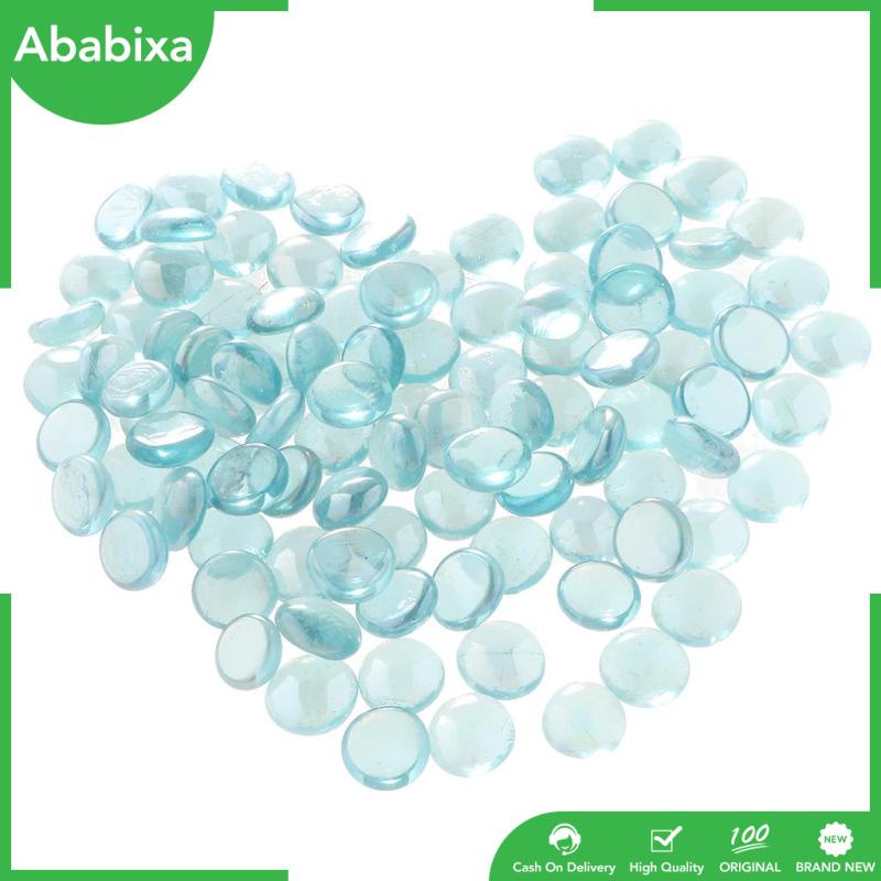 100Pcs Clear Marbles Tank Pebbles Flat Bottom Round Top Features ...