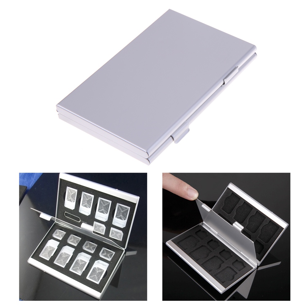 sup【Ready Stock】15in1 Aluminum SIM Micro Nano SIM cards Pin StorageBox ...