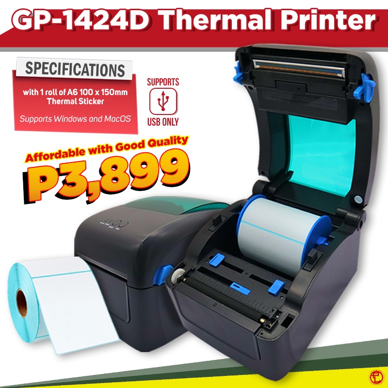 Gprinter Thermal Printer + One Free 100x150mm Sticker Shopee Waybill ...