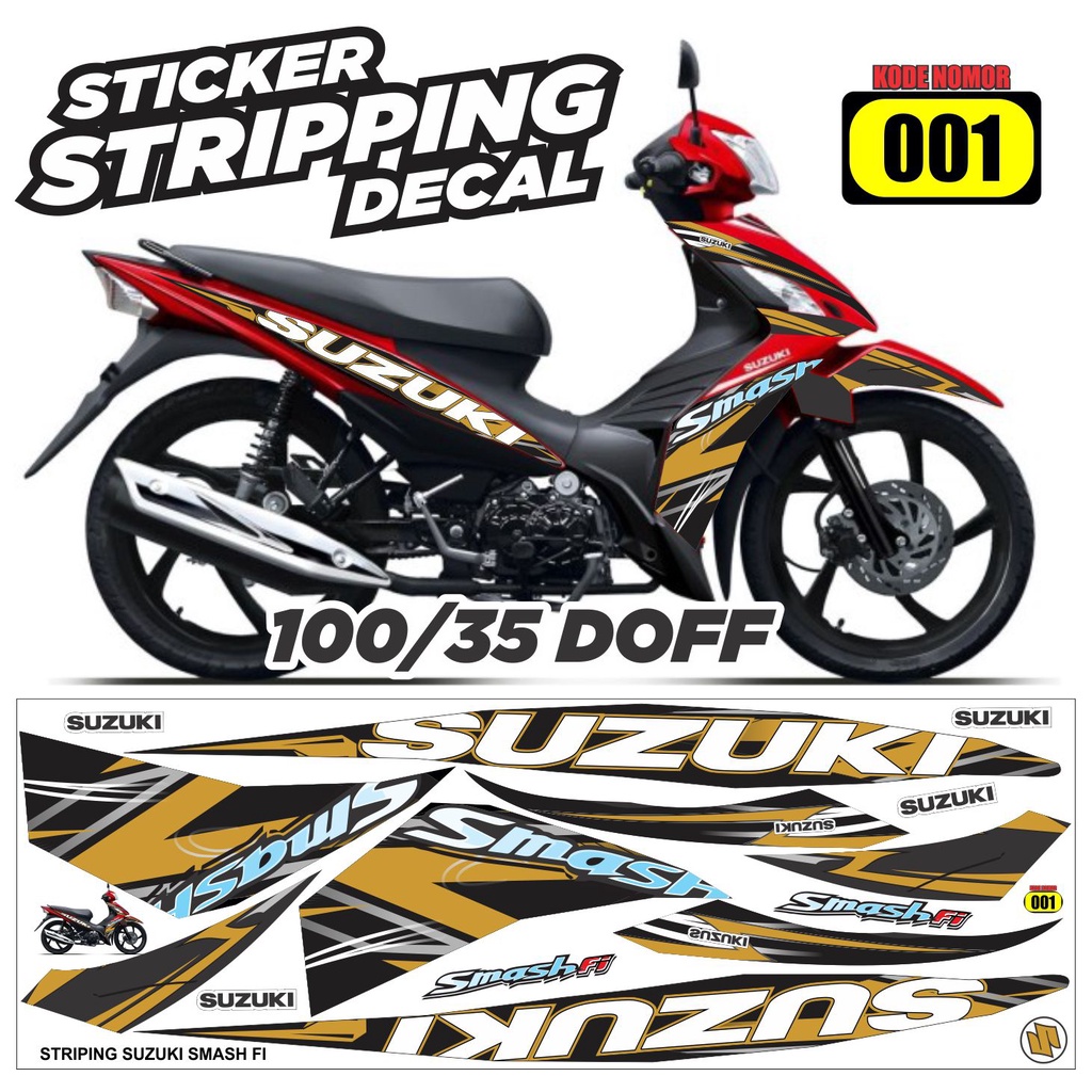 2017 suzuki smash fi injection striping decal stickers, matte ...