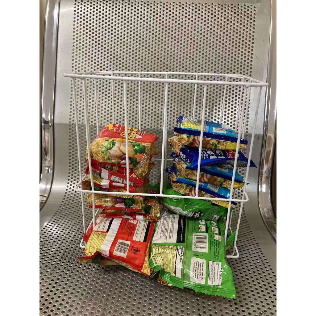DIVI STORE's Sachet Noodles Wire Basket Tray Dispenser White Coated ...