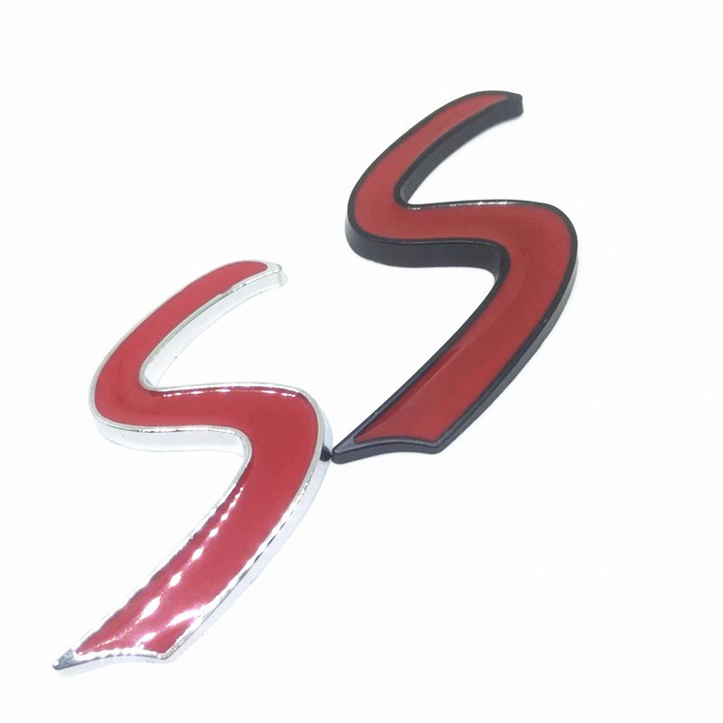 3D Chrome Metal Red Black S Car Emblem Sticker Badge Decal Exterior ...