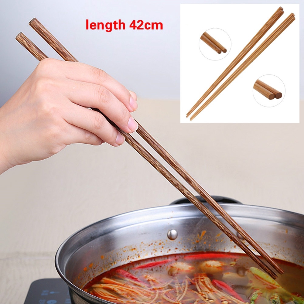 1 Pair Wooden Durable 32/42cm Long Chopsticks for Noodles Cooking Hot ...