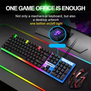 FIREWOLF FWK-230 Rainbow LED Gaming Keyboard And Mouse Combo Bundle ...