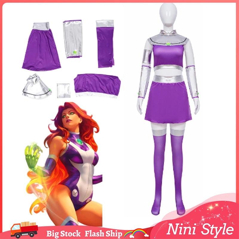 Halloween Hot Anime Teen Titans Starfire Full Set for Women Unisex ...