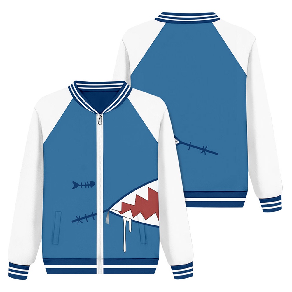 In Stock Hololive-EN Vtuber Gawr Gura Cosplay Baseball Jacket Hoodie 3D ...