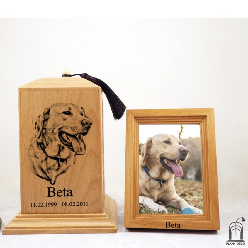 Urn And Bone Storage Frame Dog Box Large Laser Engraved According To ...