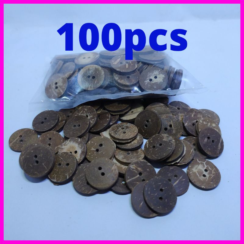 100pcs natural coconut shell buttons diameter 15mm 18mm 20mm 25mm 30mm ...