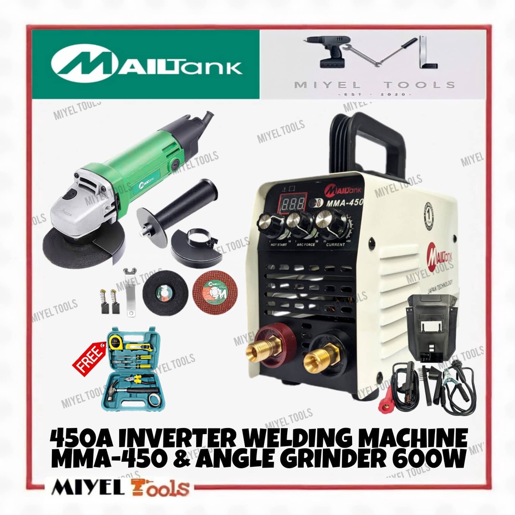 MAILTANK 450A Inverter Welding Machine MMA-450 & Angle Grinder 600W w ...