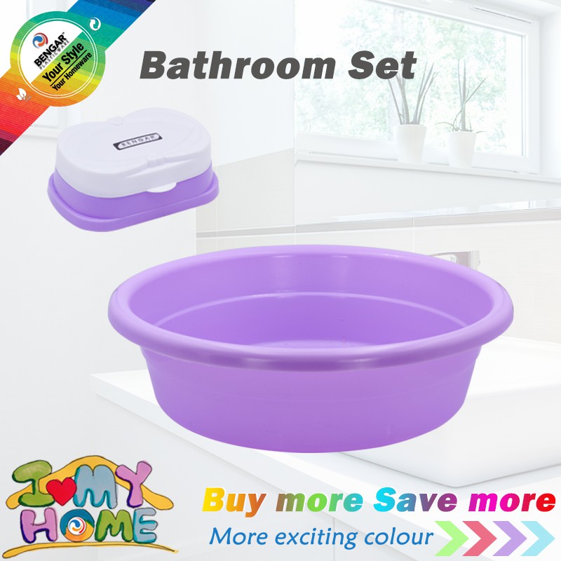 BENGAR PLASTICWARE Bathroom Sets Round Classy Basin With Soap Dish ...