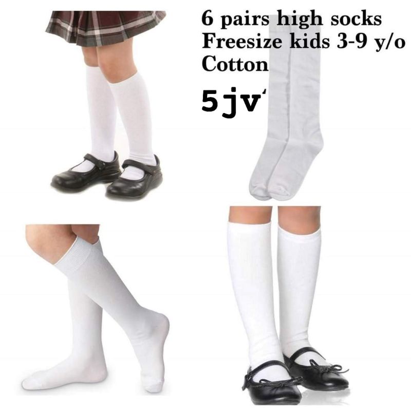 White Long Socks for kids unisex 4-12 years old | Shopee Philippines