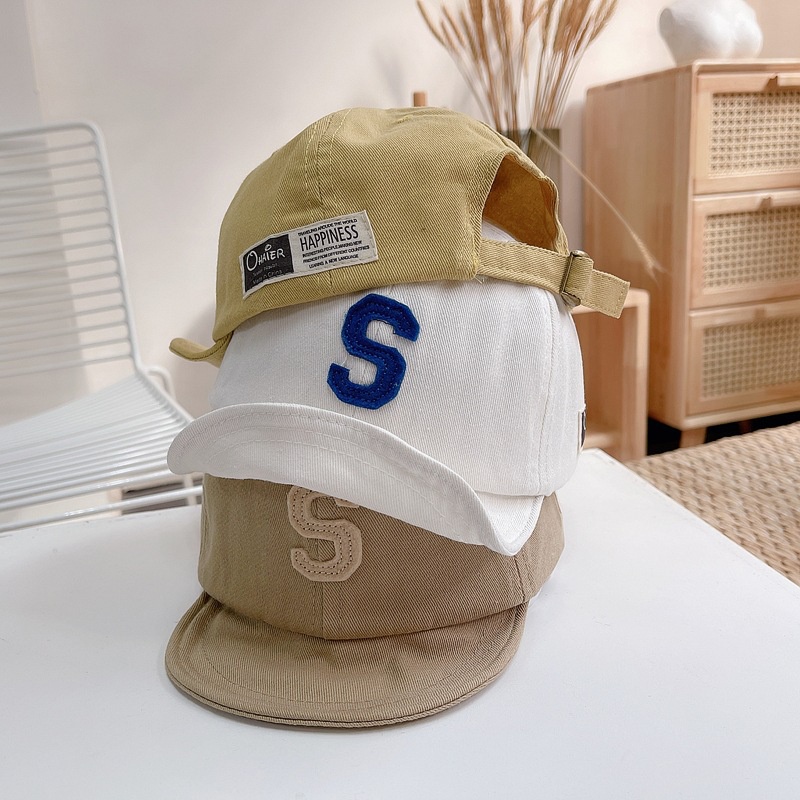 Children's hats spring and autumn boys' cotton peaked caps women's ...