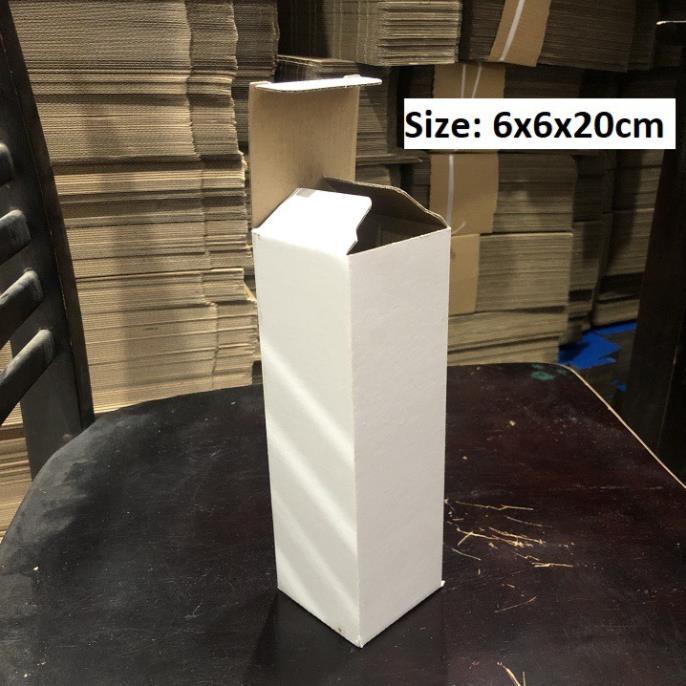 Combo of 50 carton boxes with white snap lids size 6x6x20cm | Shopee ...
