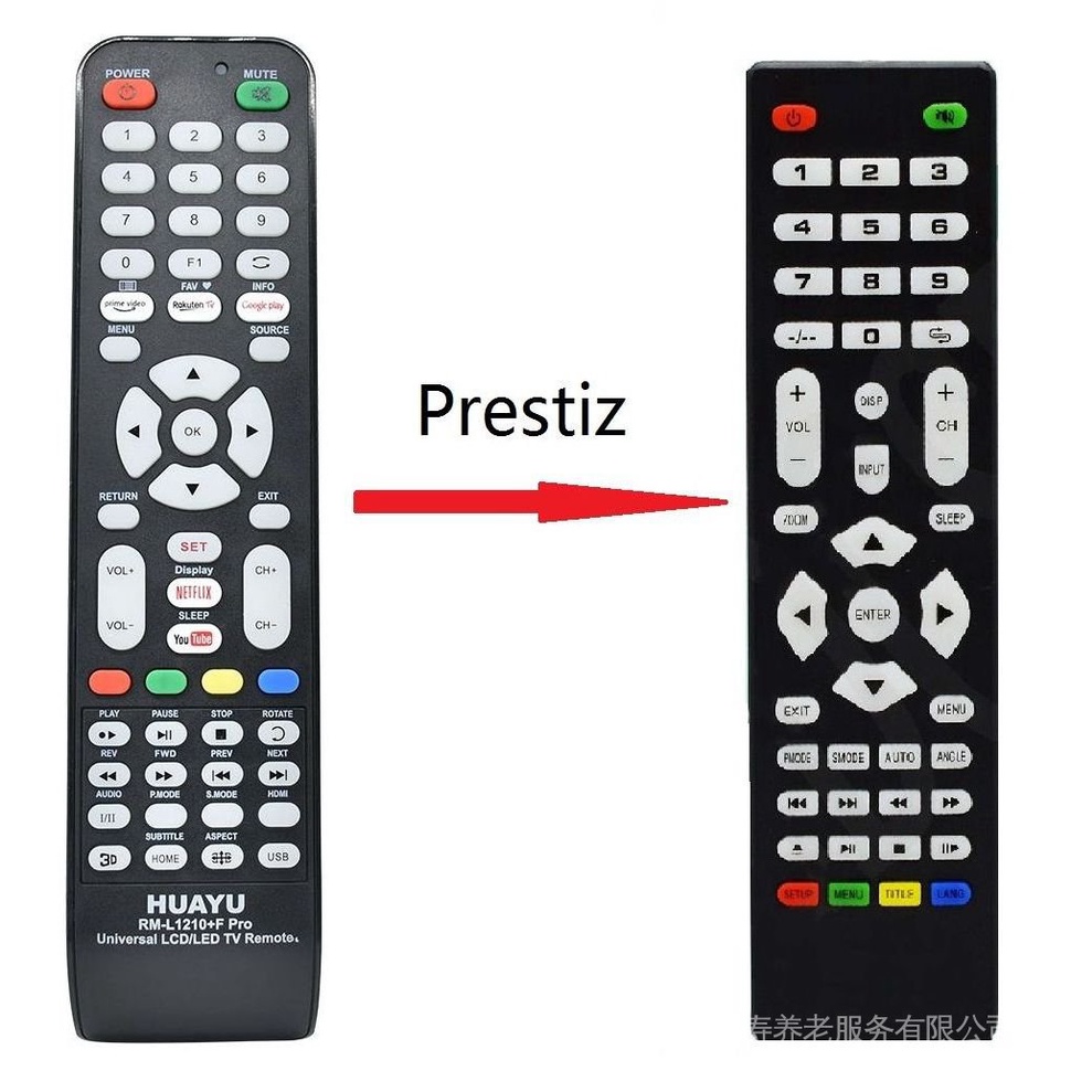 Huayu RM-L1210 series Universal LED TV Remote Tested Pensonic Starcrown ...
