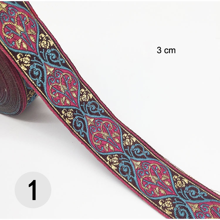 1M Colorful Flower Scotish Ribbon packing Christmas Ribbons Lace Fabric ...