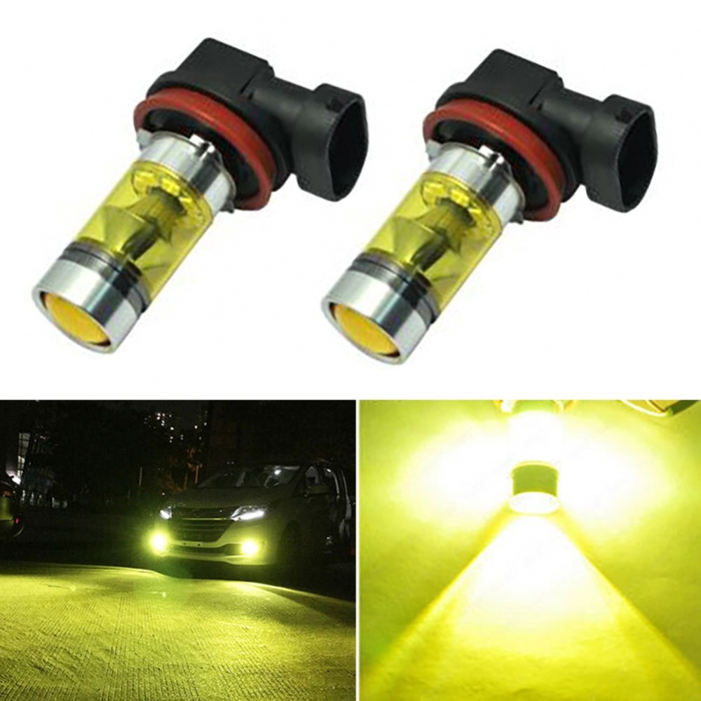 【ACT】2x H11 H8 Led Yellow Fog Light Bulbs 4300K 100W 1500LM Super ...