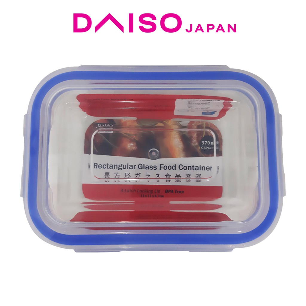 Daiso Rectangle Glass Food Container 370 ml | Shopee Philippines