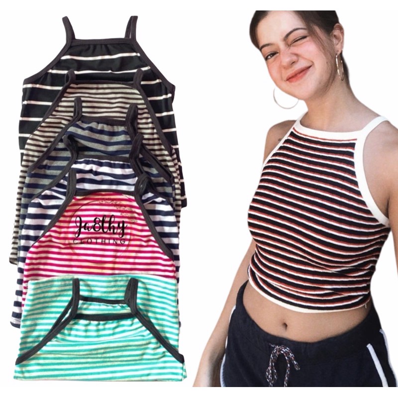 Sue Halter Spaghetti Stripes Assorted (Lowest Price) | Shopee Philippines