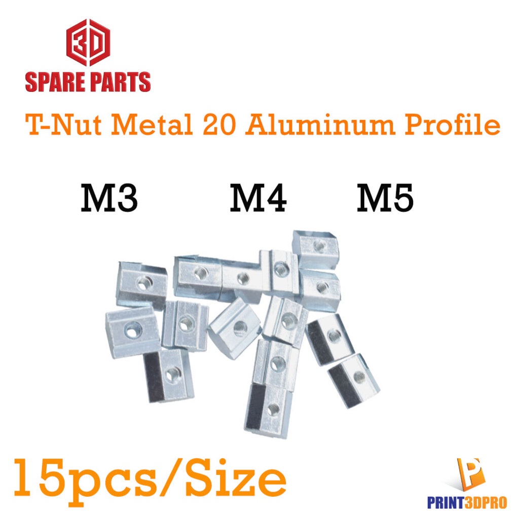 Screw T Nut M3 M4 M5 Metal 20 Profile 15pcs Per pack 15pcs/pack Ring ...