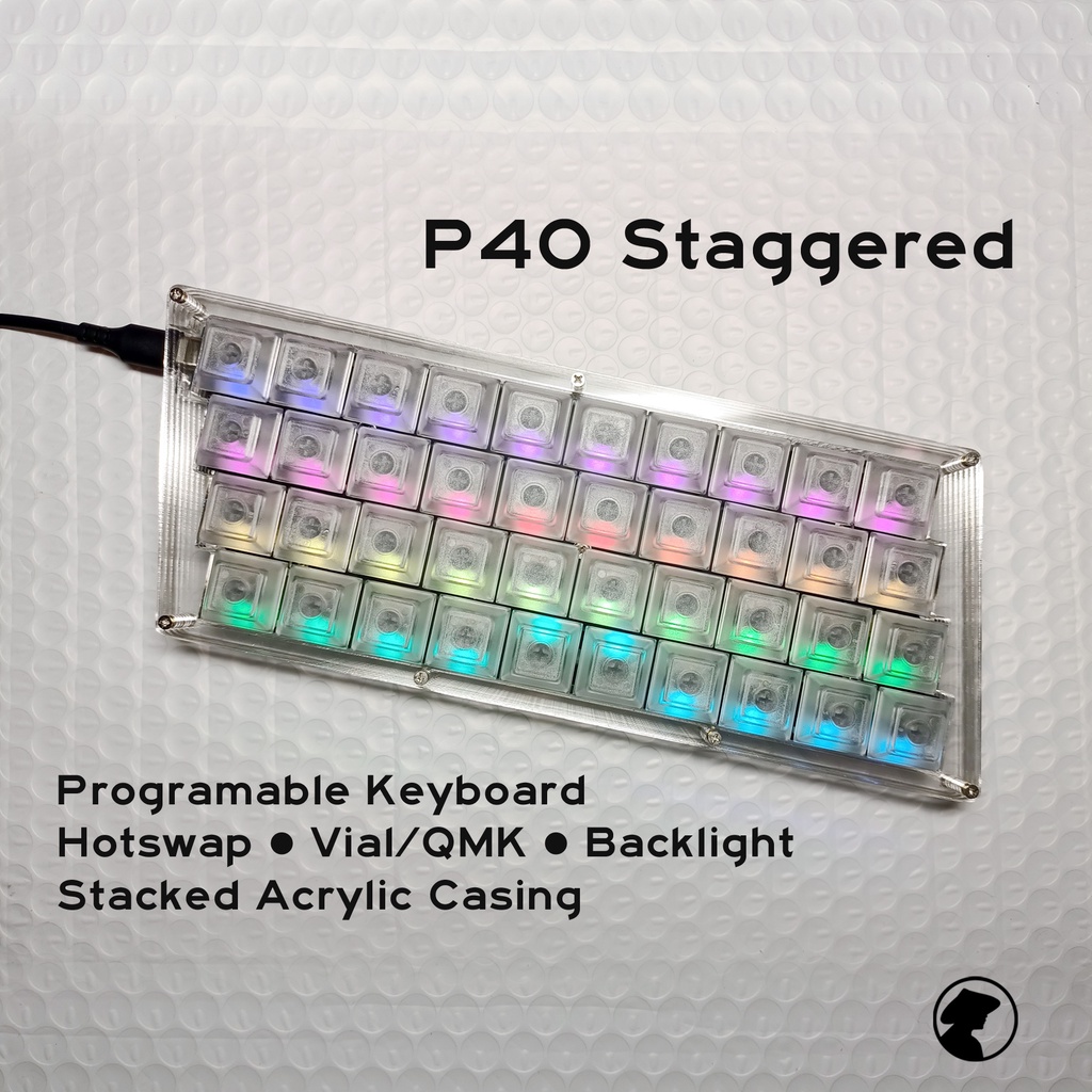 Pabile 40-key P40 40% Mechanical Keyboard 4x10 Staggered Layout ...