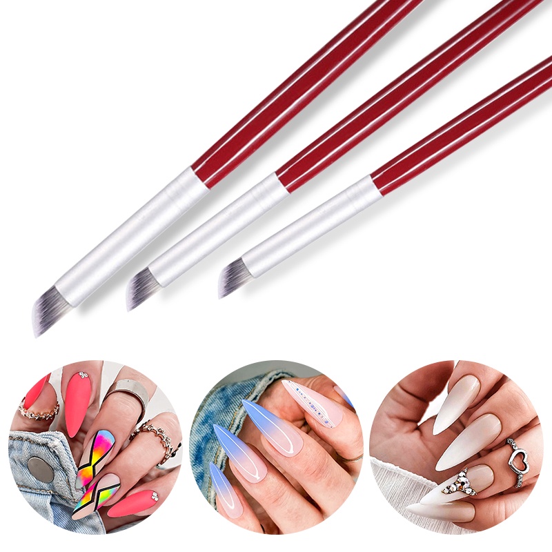 Gradient Nail Brush Ombre Nail Art Brushes For Manicure UV Gel Polish ...