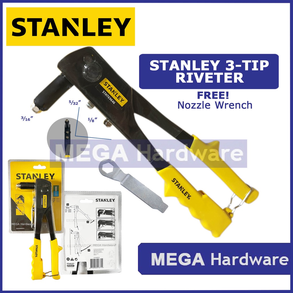STANLEY Steel Hand Riveter Blind Riveter Heavy Duty (3-Nozzle, 4-Nozzle ...