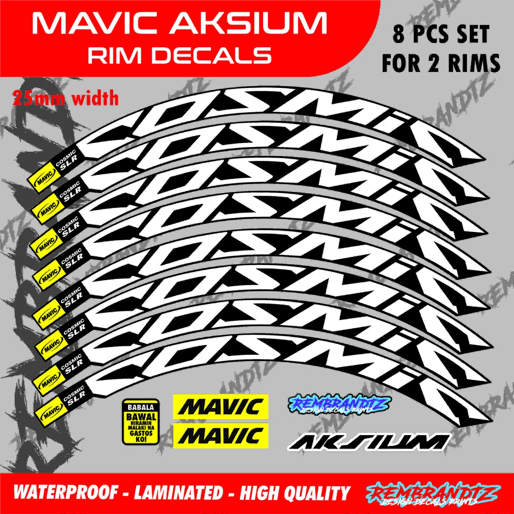 Road bike rim decals set - Mavic Cosmic SL, SLR, Kysium, Yksium, Carbon ...