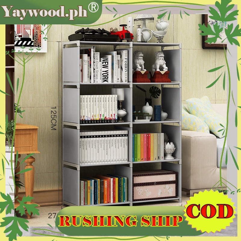 🪄COD🪄 4-Tier 8 CubesSimple Bookshelf Student Dormitory Floor Multi ...
