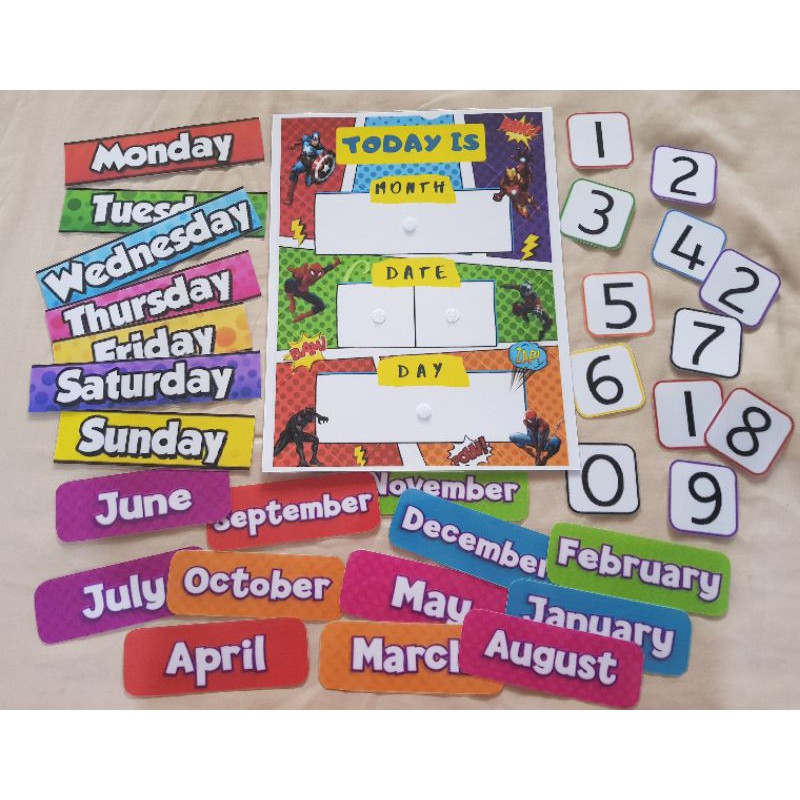 ESL Props - Calendar Visual Aids for ESL teachers (VELCRO) | Shopee ...