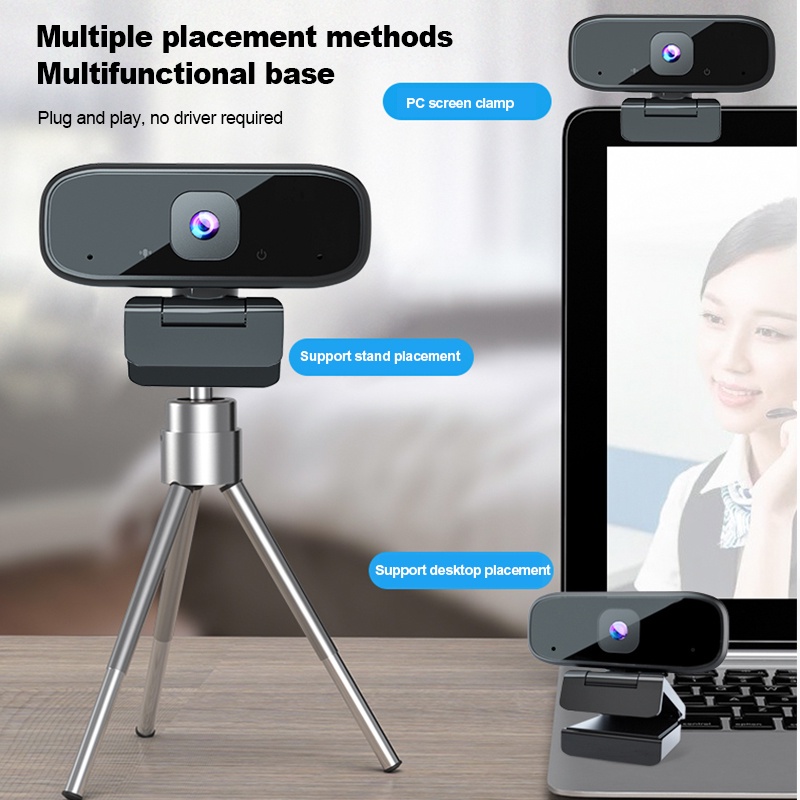 Webcam 1080P Full HD 4k Rotatable Video Call Camera For PC Laptop With ...