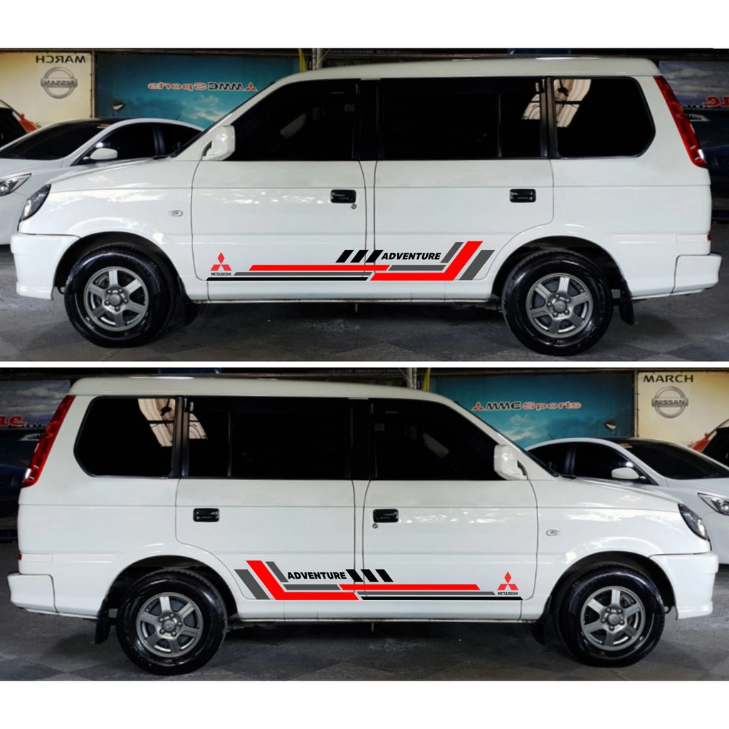 Mitsubishi Adventure Both sides Linear Car Decals Cut Out Vinyl Sticker ...