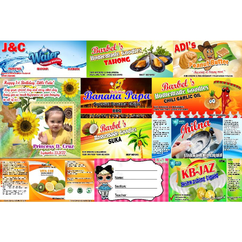 Customized Label sticker/print WATERPROOF (NO MINIMUM ORDER) | Shopee ...