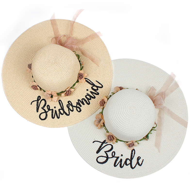 Beach wedding bride floppy Flowers Sun Hats for women Honeymoon ...