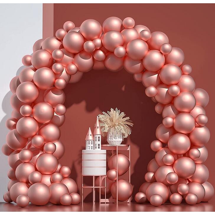 Metallic Rose Gold Balloons 12 Inch + 5 Inch 70pcs Party Latex Balloons ...
