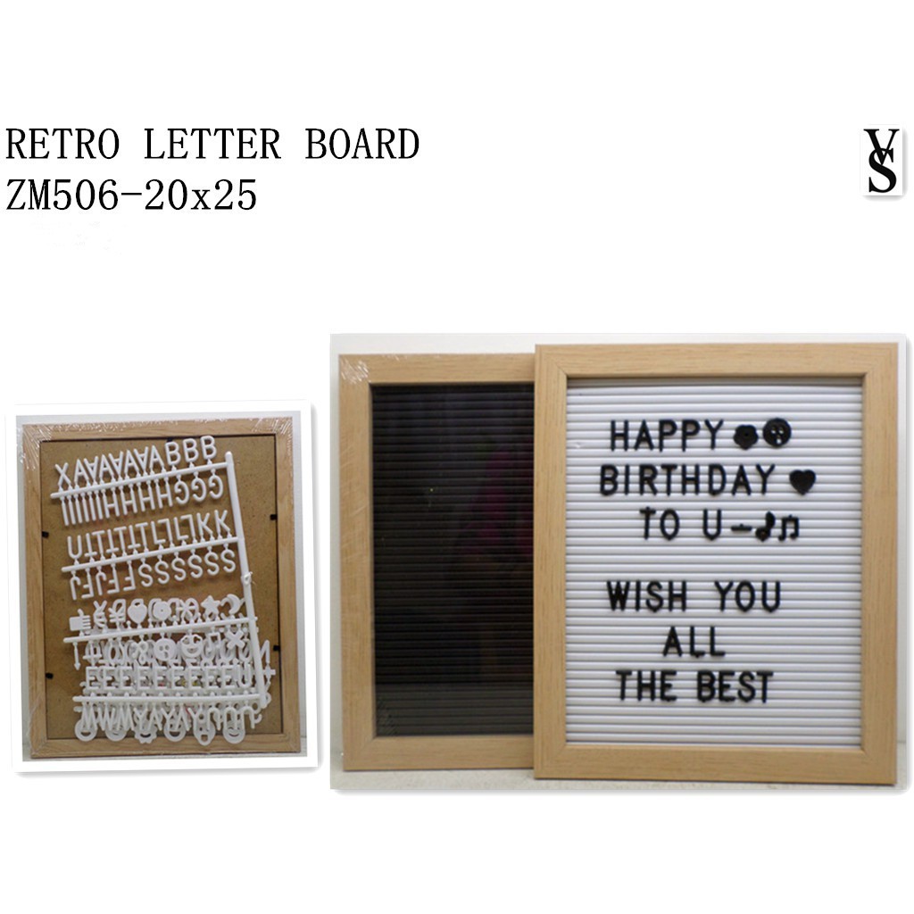 [VS] RETRO LETTER BOARD (ZM506/509-20X25) FREE LETTERS W/GIFT BOX ...