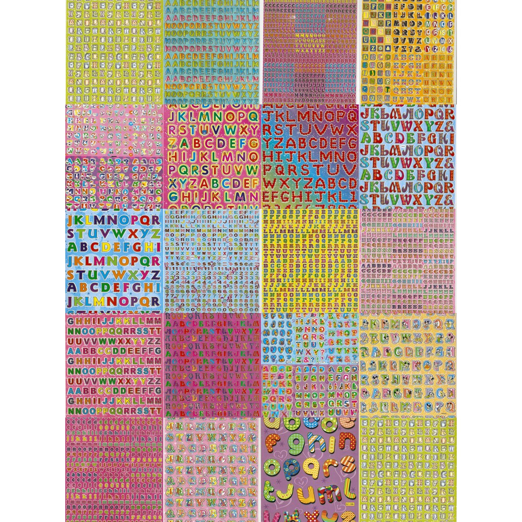 A4 Size Removeable Sticker ABC Alphabet Letters Stickers Huruf Besar ...