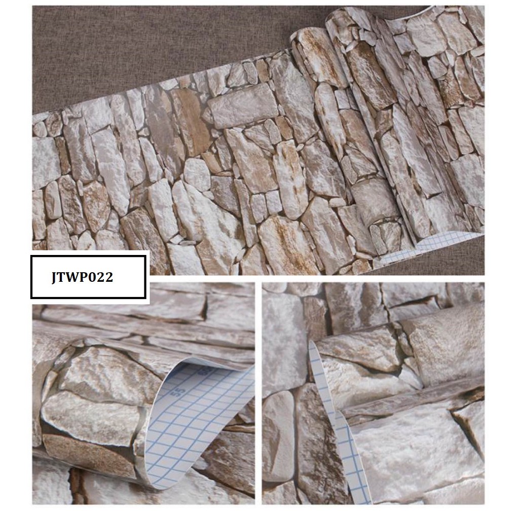 WALL PAPER STONE BRICKS DESIGN | Shopee Philippines
