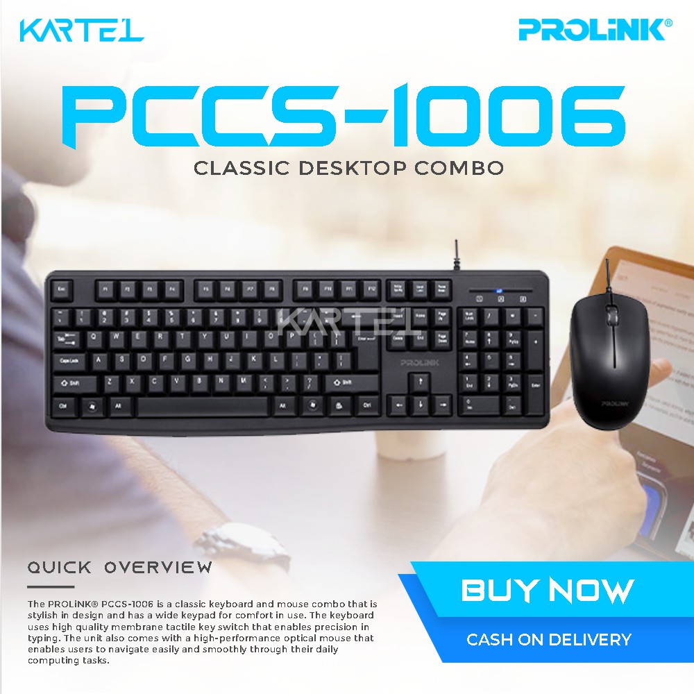 PROLiNK Classic USB Desktop Keyboard + Optical Mouse Combo PCCS1006 ...