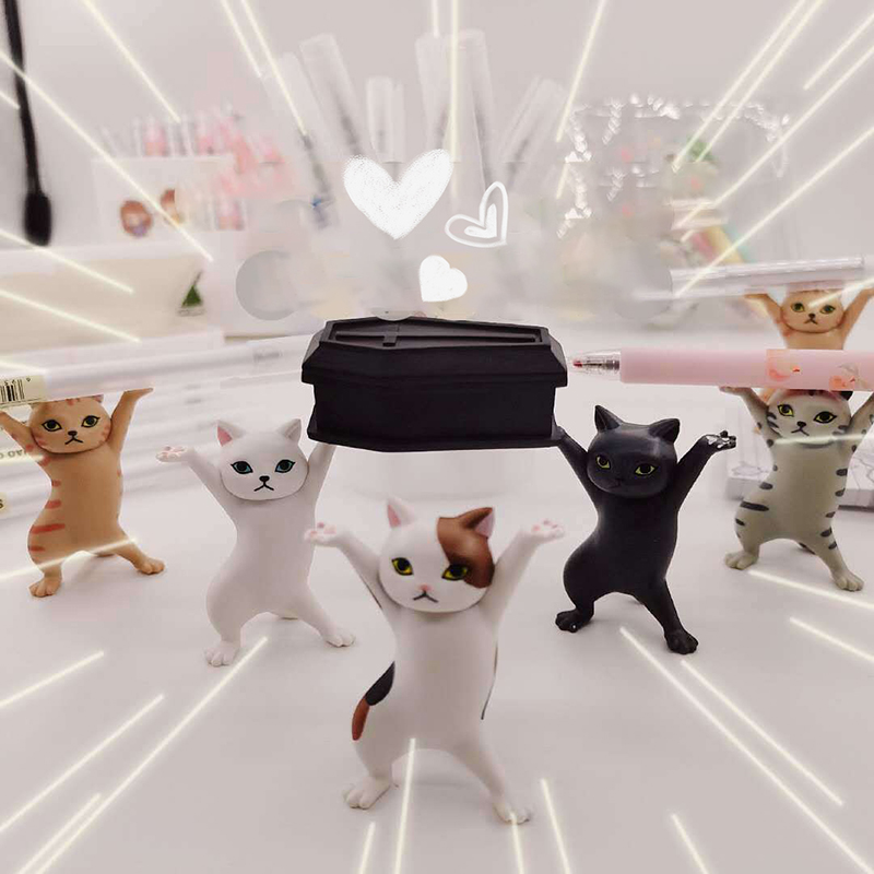 Japanese Qualia Cat Pen Holder Doll Twist Egg Cute Pen Cat Enchanting ...