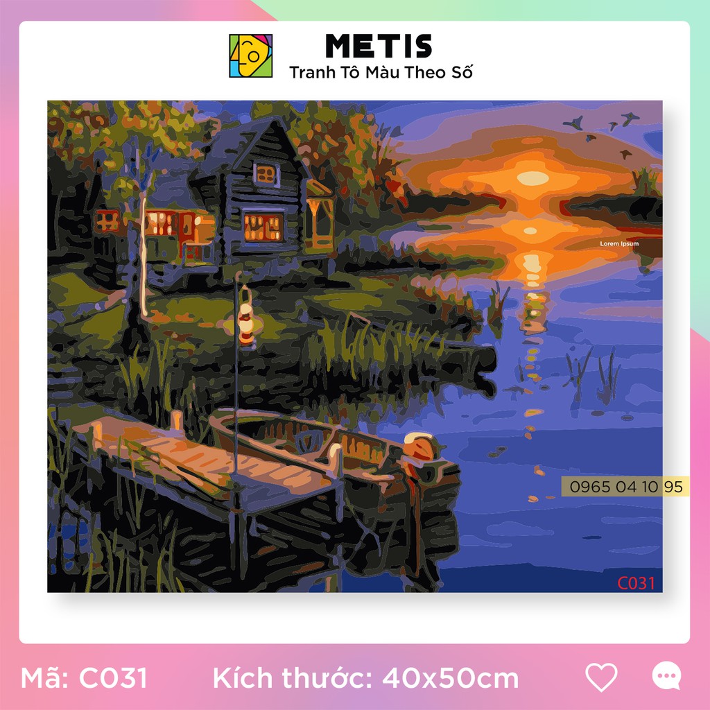 METIS digital coloring painting Lakeside House landscape painting C031 ...