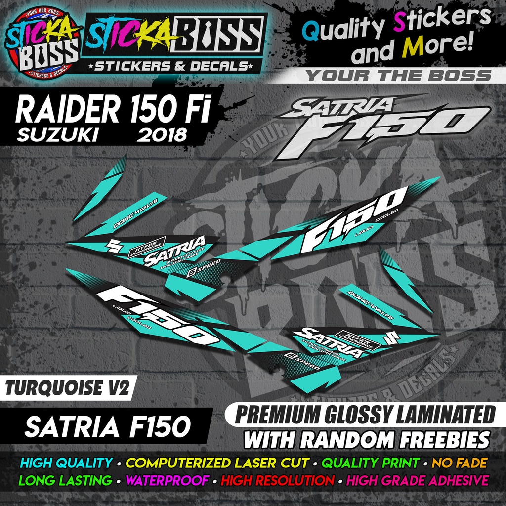Suzuki Raider 150 Fi Stock Decals TURQUOISE (Satria F150)【PREMIUM ...