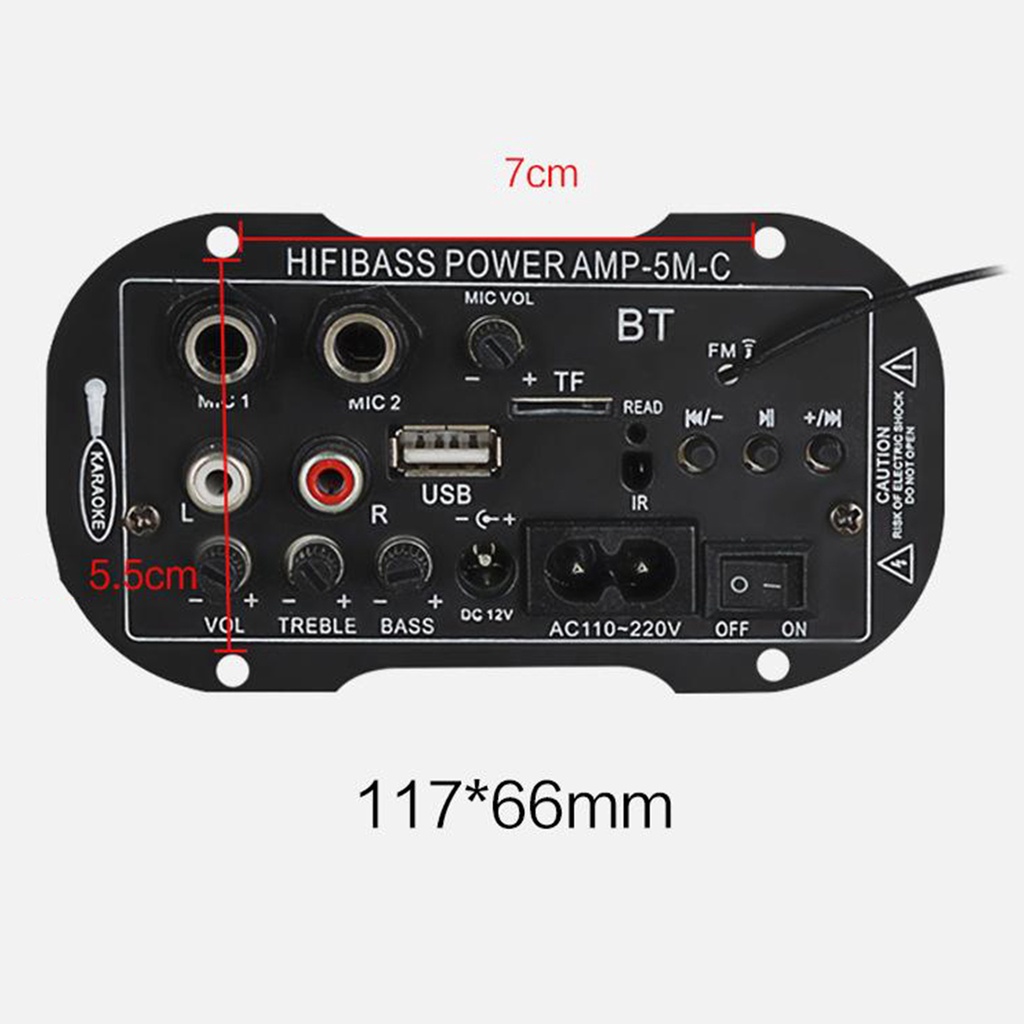 [ 5" Car Bluetooth Amplifier Board Mini Stereo MIC High Power DIY With ...