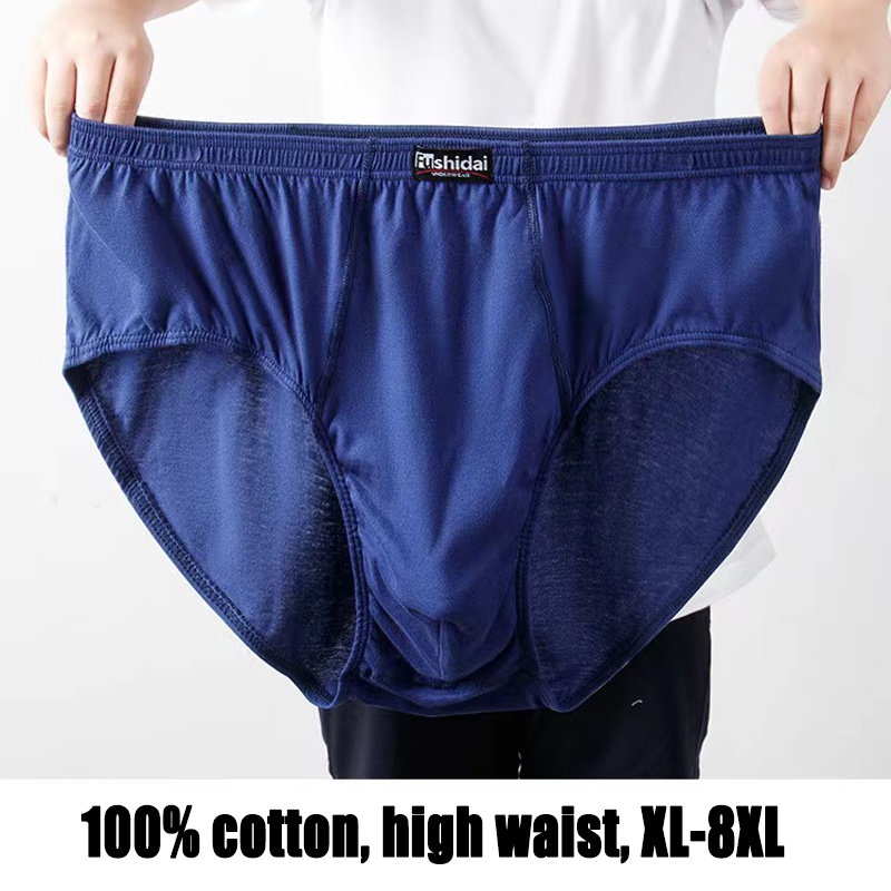 Men's brief plus size, cotton high-waisted men's underwear 5XL-8XL | Shopee Philippines