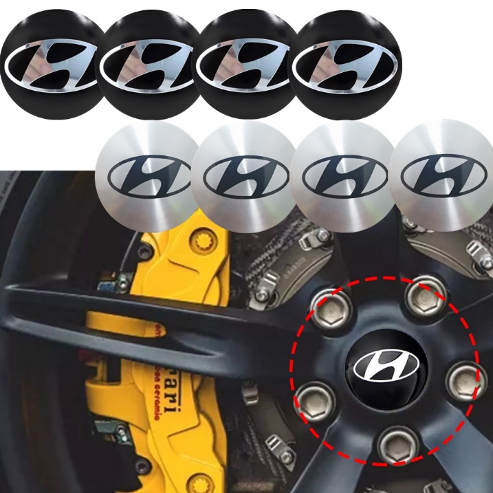 Night knight 4PCS 56mm Hyundai Logo Car Wheel Center Hub Cap Sticker ...