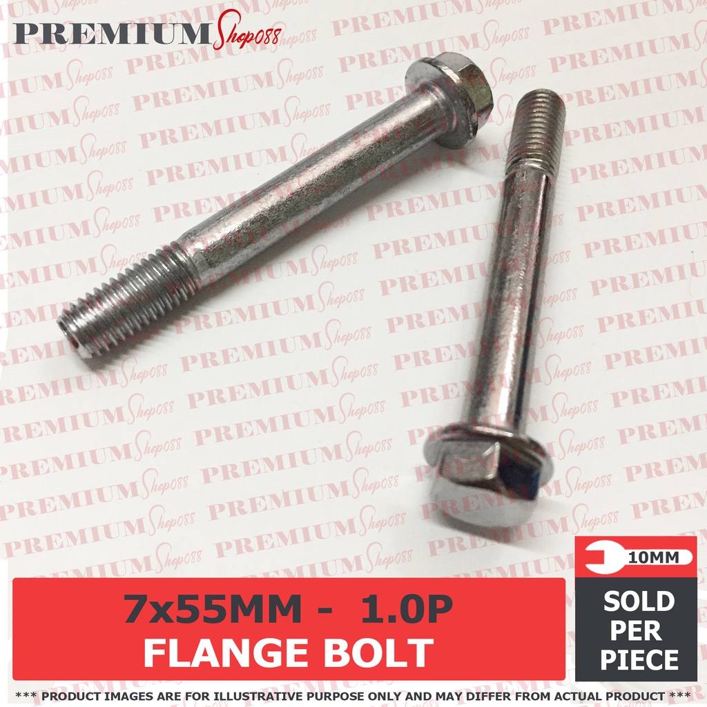 M7 7MM Flange Bolt Nut Motor Engine Motorcycle Hexagonal Bolts Nut 7x55 ...
