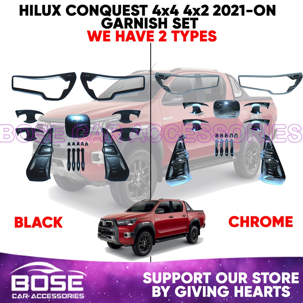 Toyota Hilux Conquest 2021 - Onwards Car Garnish Cover / Combo Set ...