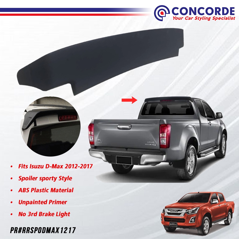 4X4 REAR SPOILER FOR ISUZU DMAX 2012-2017 MATTE BLACK 1P | Shopee ...